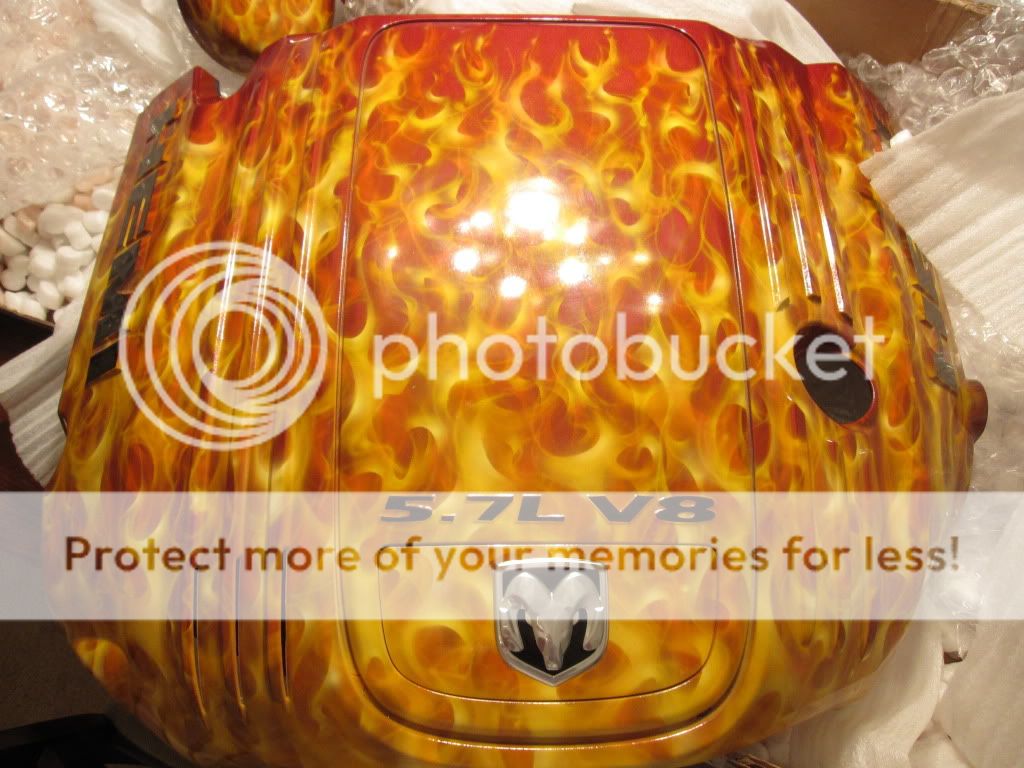 Feeler: Real Flame Painted Hemi Engine Cover And Strut Covers | Custom ...